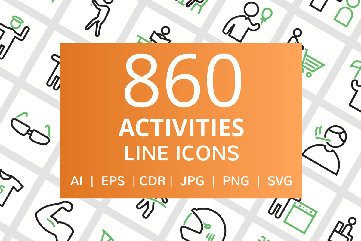 860 Activities Line Icons, an Outline Icon by IconBunny | Creative Market