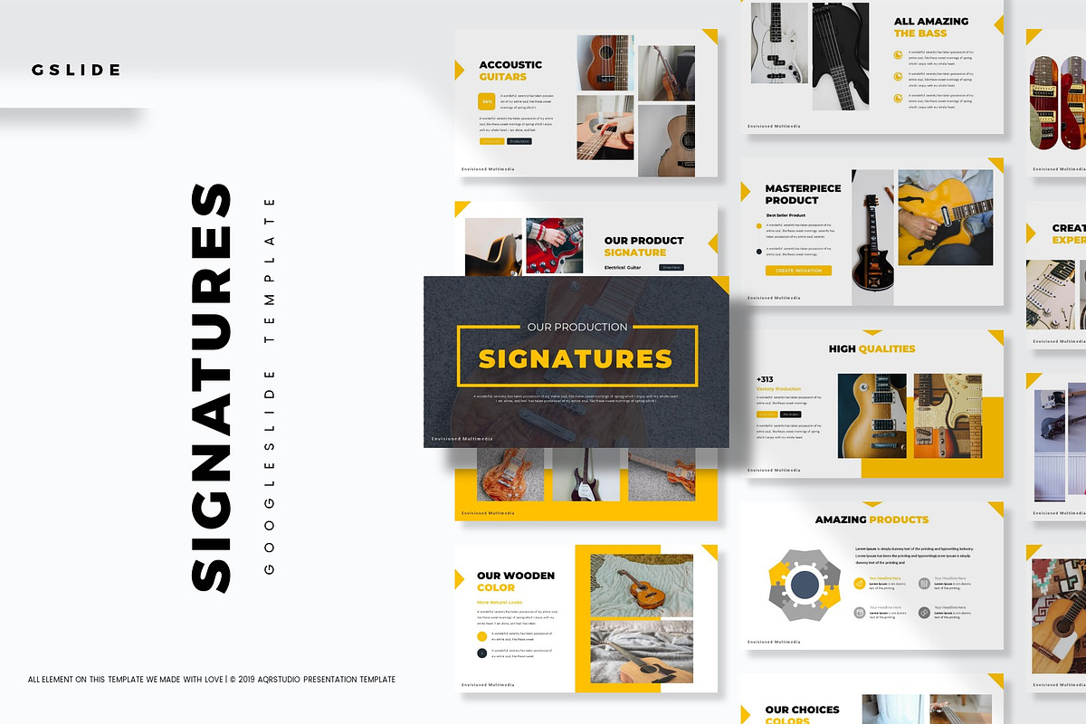 Signatures - Google Slide Template, a Presentation Template by AQR Studio