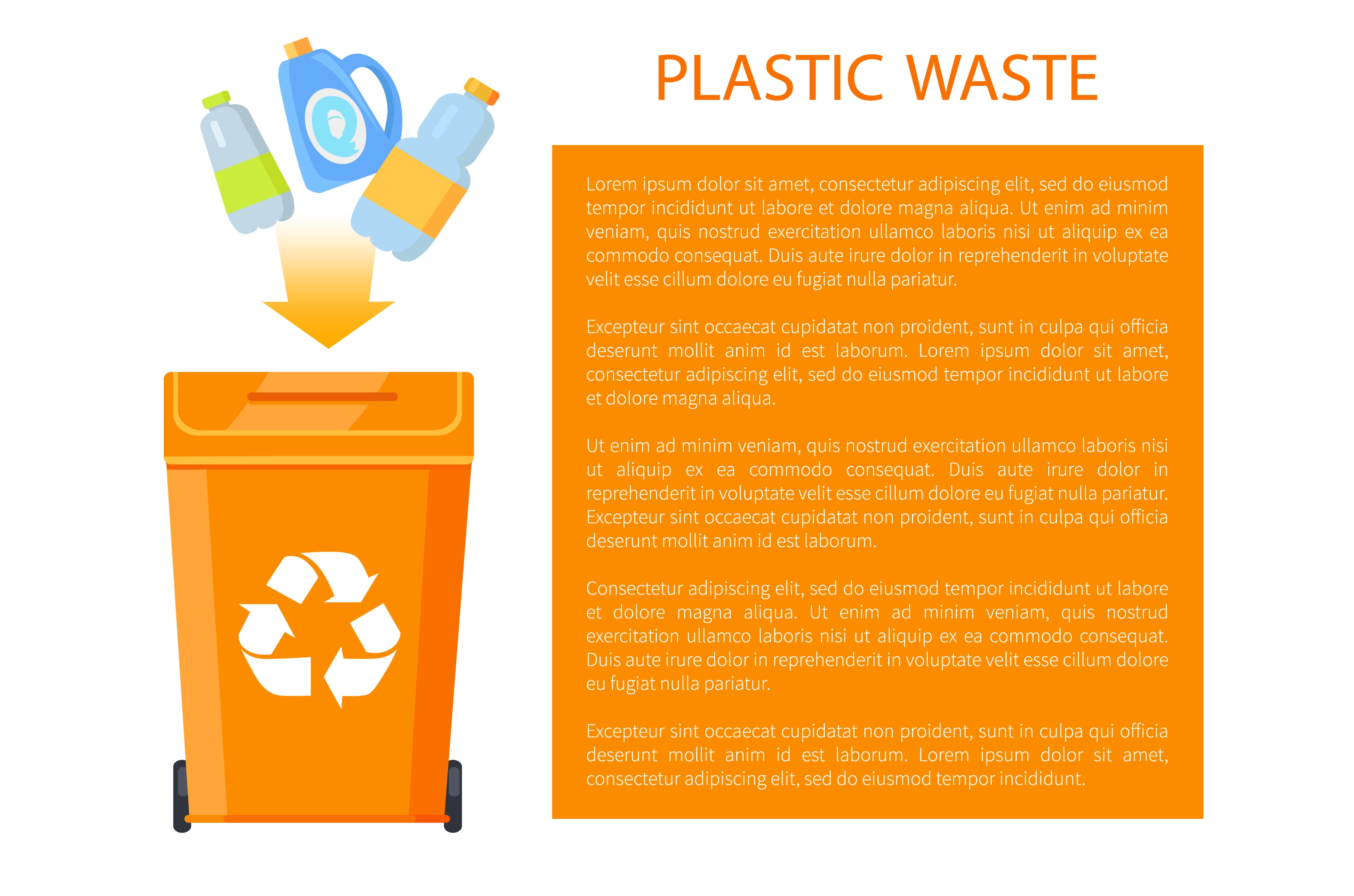 Plastic Waste Poster and Info Vector, an Object Graphic by robuart