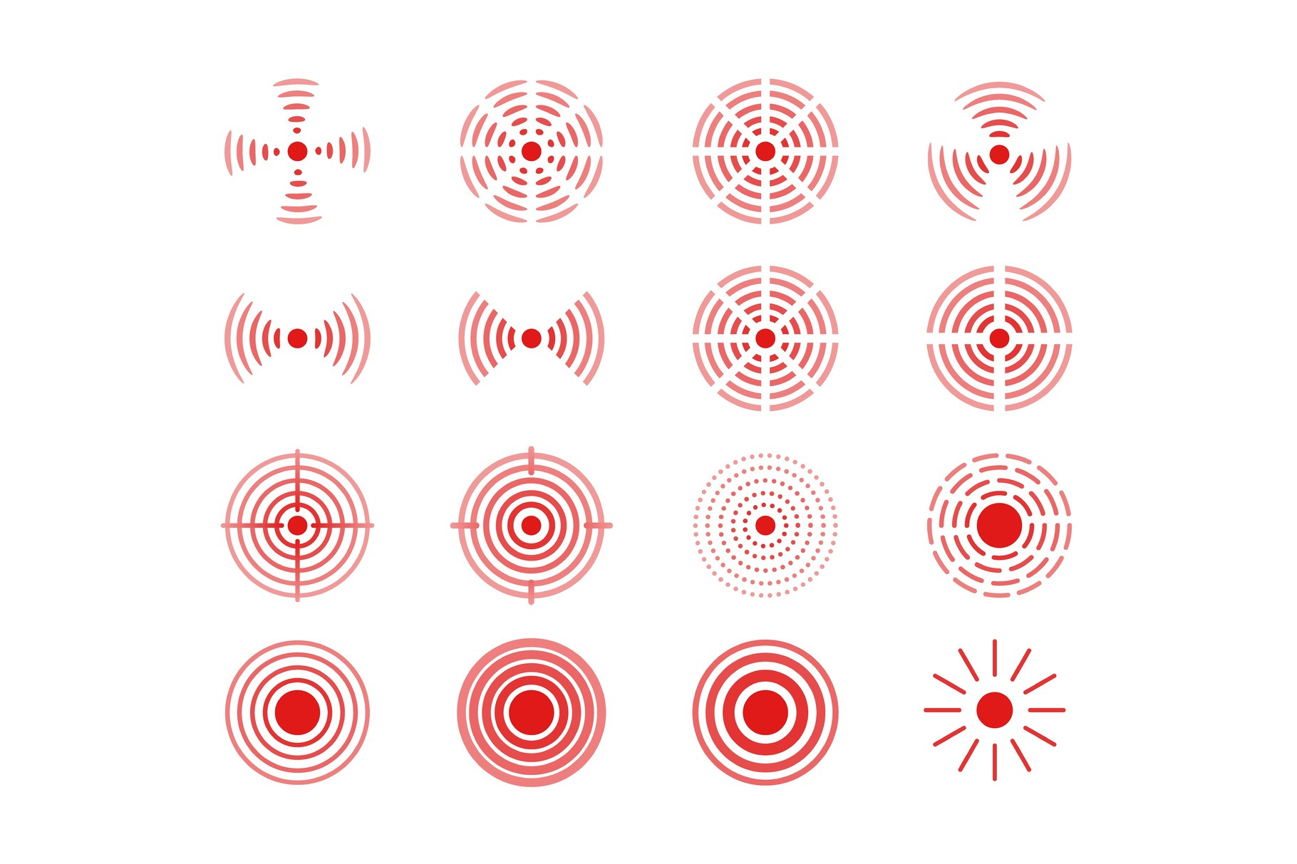 Vector set of red rings icon, an Icon by GraphiShop