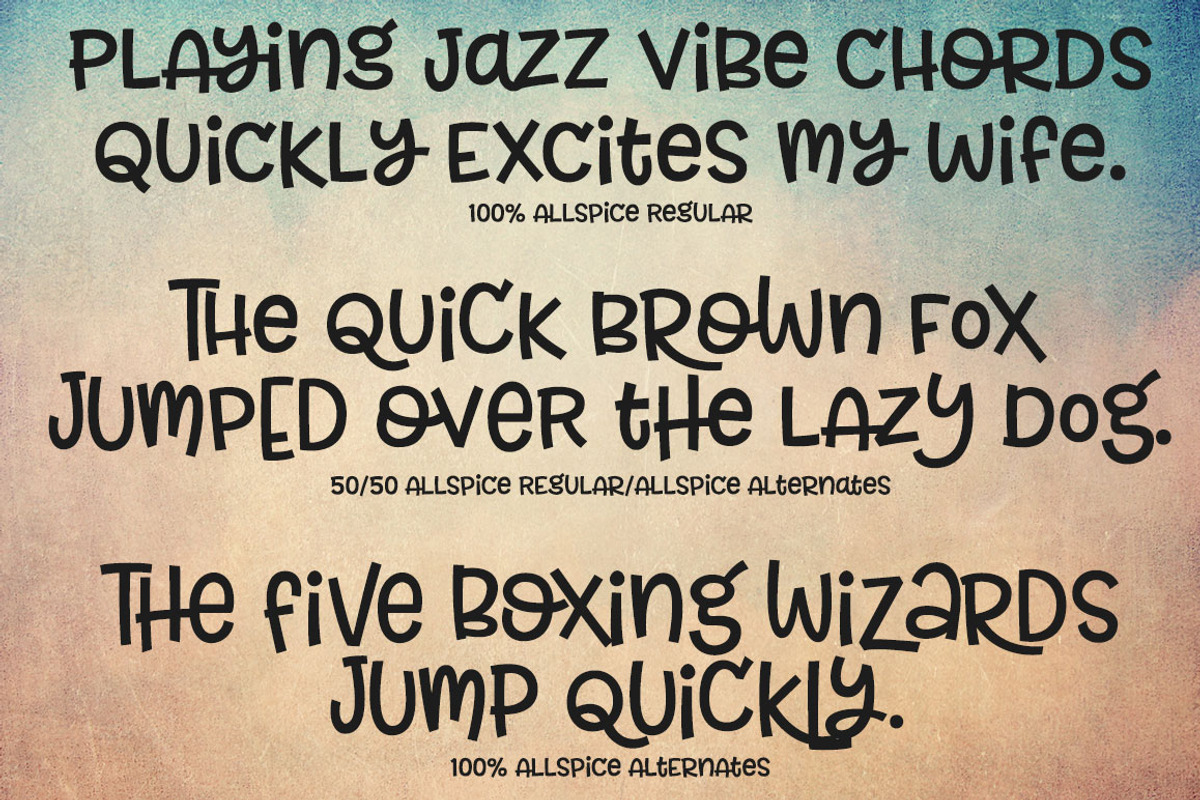 Allspice: a fun mixed-case font!, a Font by Missy Meyer