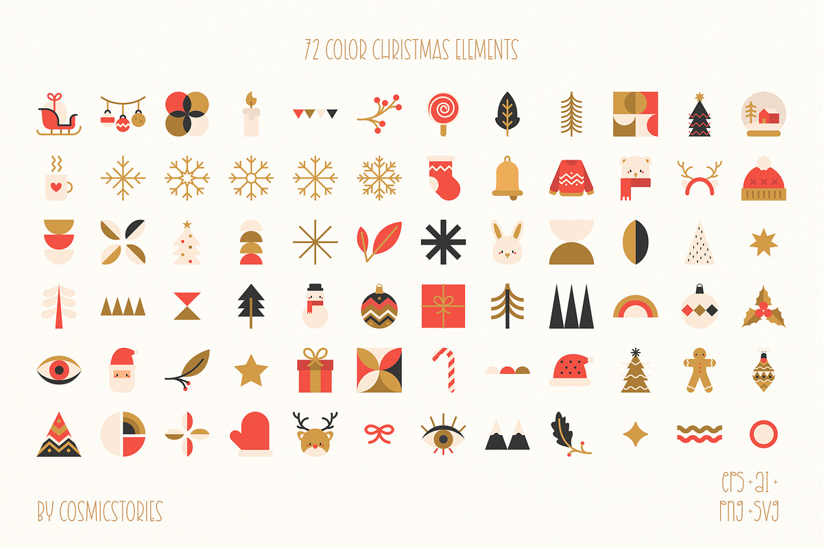 Modern Christmas Vector icon set