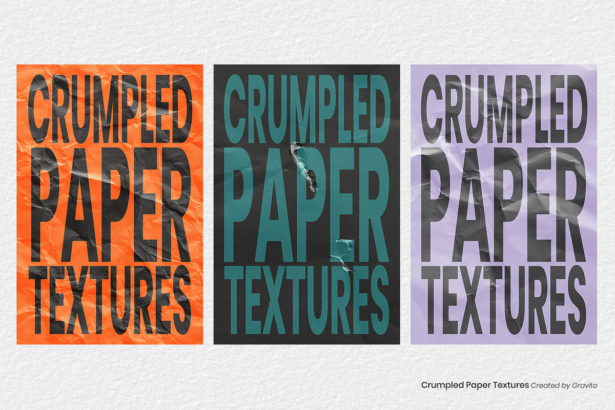 Crumpled Paper Textures, a Texture Graphic by Gravito