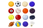 Cartoon sport balls, different, an Object Graphic by Frogella