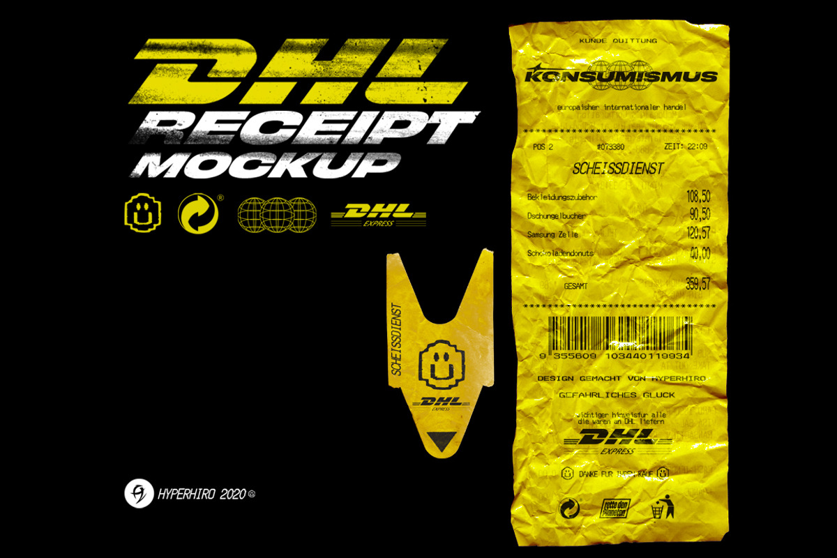 DHL Receipt Mockup, a Product Mockup by HYPER HIROⓇ