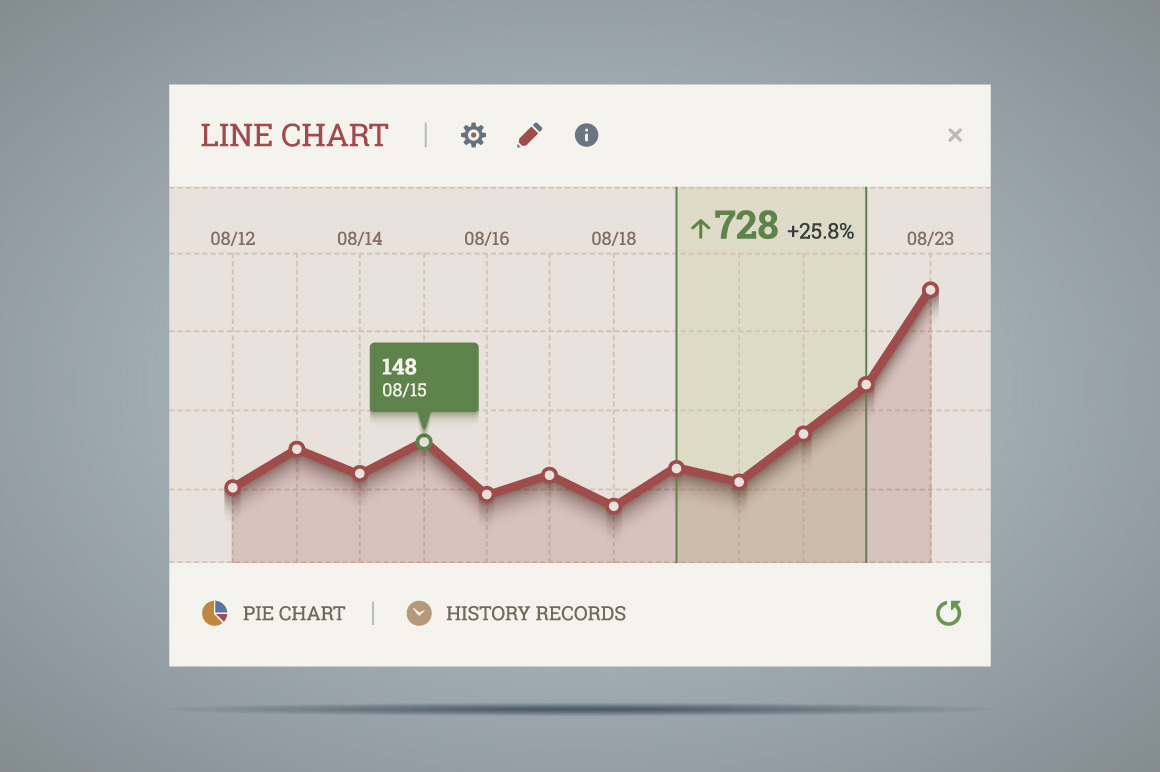 Growing line chart widget, a Work Illustration by zaniman