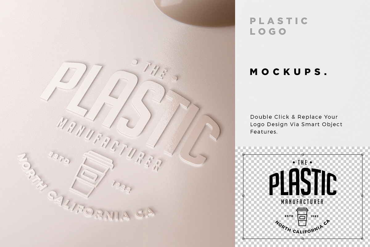 Plastic Logo Mockups, a Product Mockup by GfxFoundry