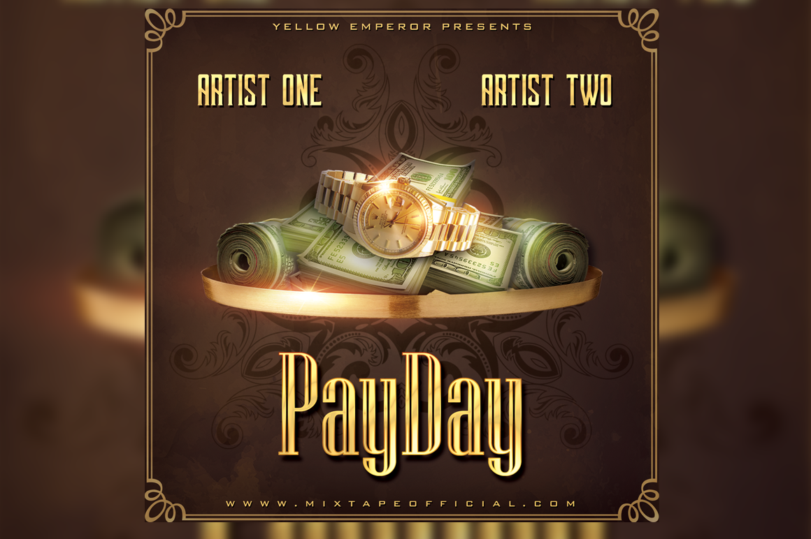 Payday CD Mixtape Cover Template, a Poster Template by White Shadow Graphix
