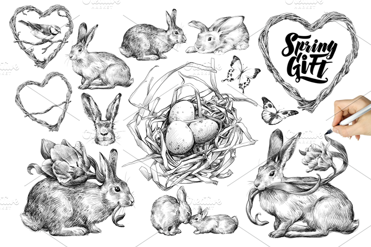 Spring Rabbit, an Animal Illustration by Maria Redko
