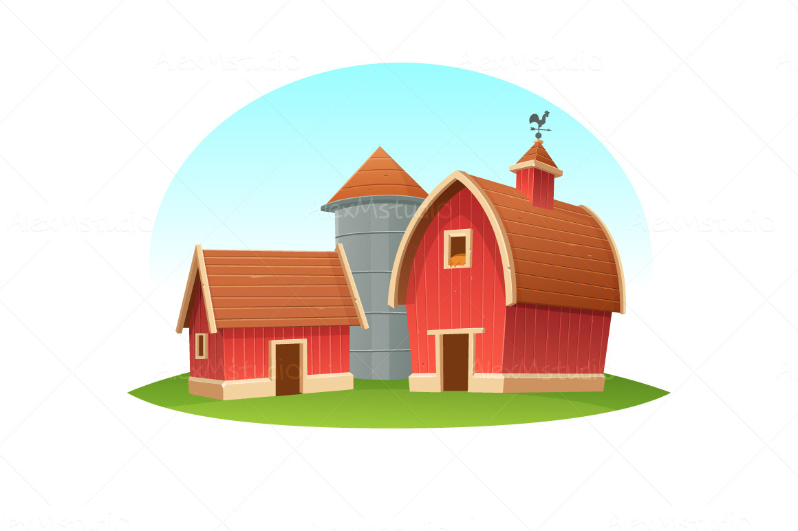 Red Farm Barn, an Illustration by AlexMstudio
