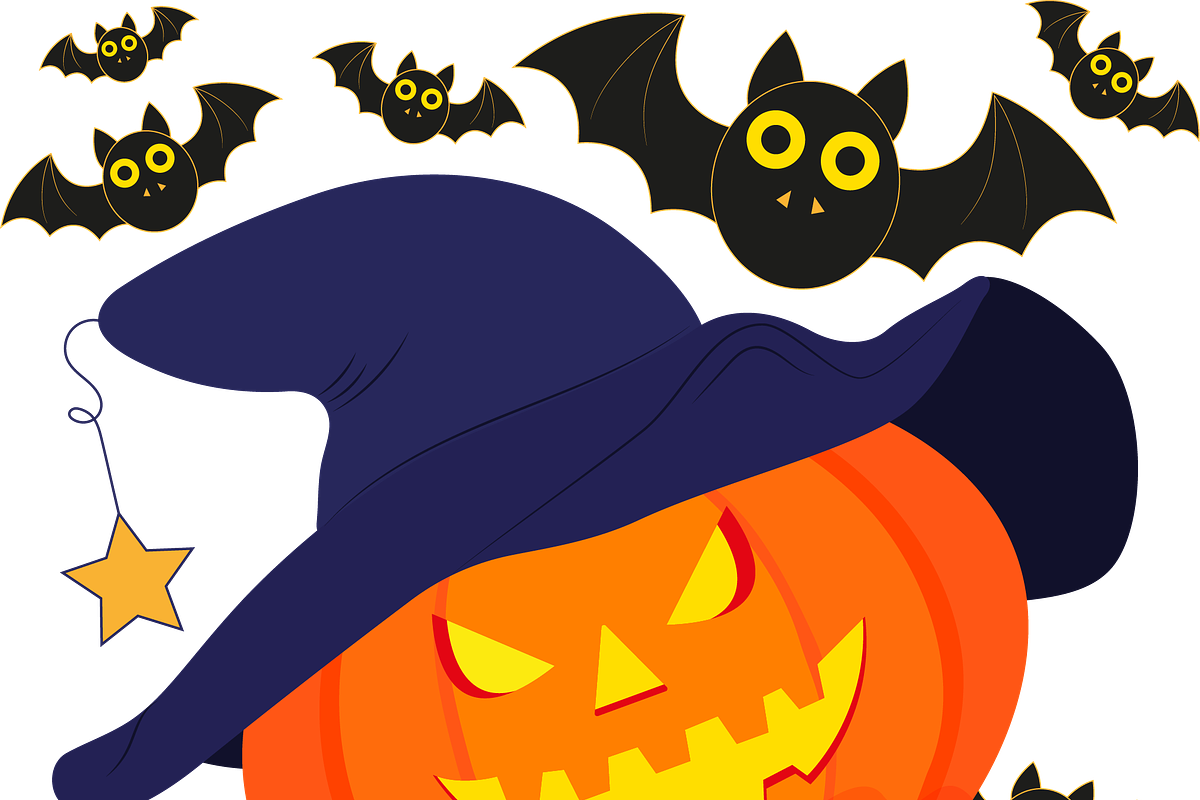 jack-o'-lantern with bats, an Object Illustration by JYa_Design