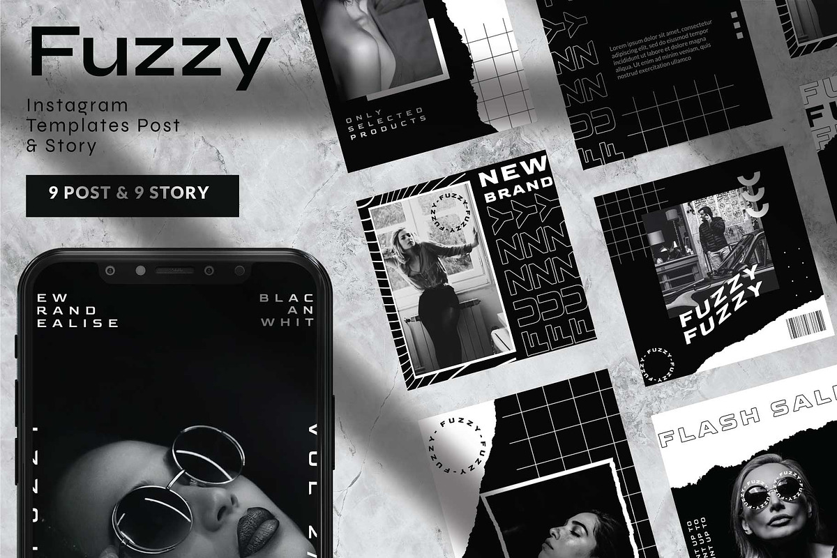 FUZZY Instagram Template, a Social Media Template by Compaq_Creative