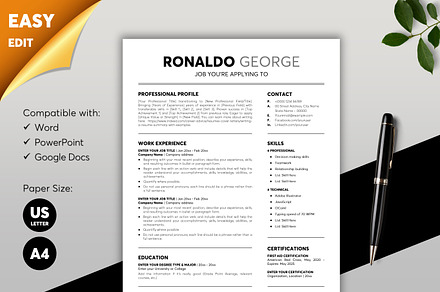 RESUME - CV JONATHAN, a Resume Template by AvenueDesigns