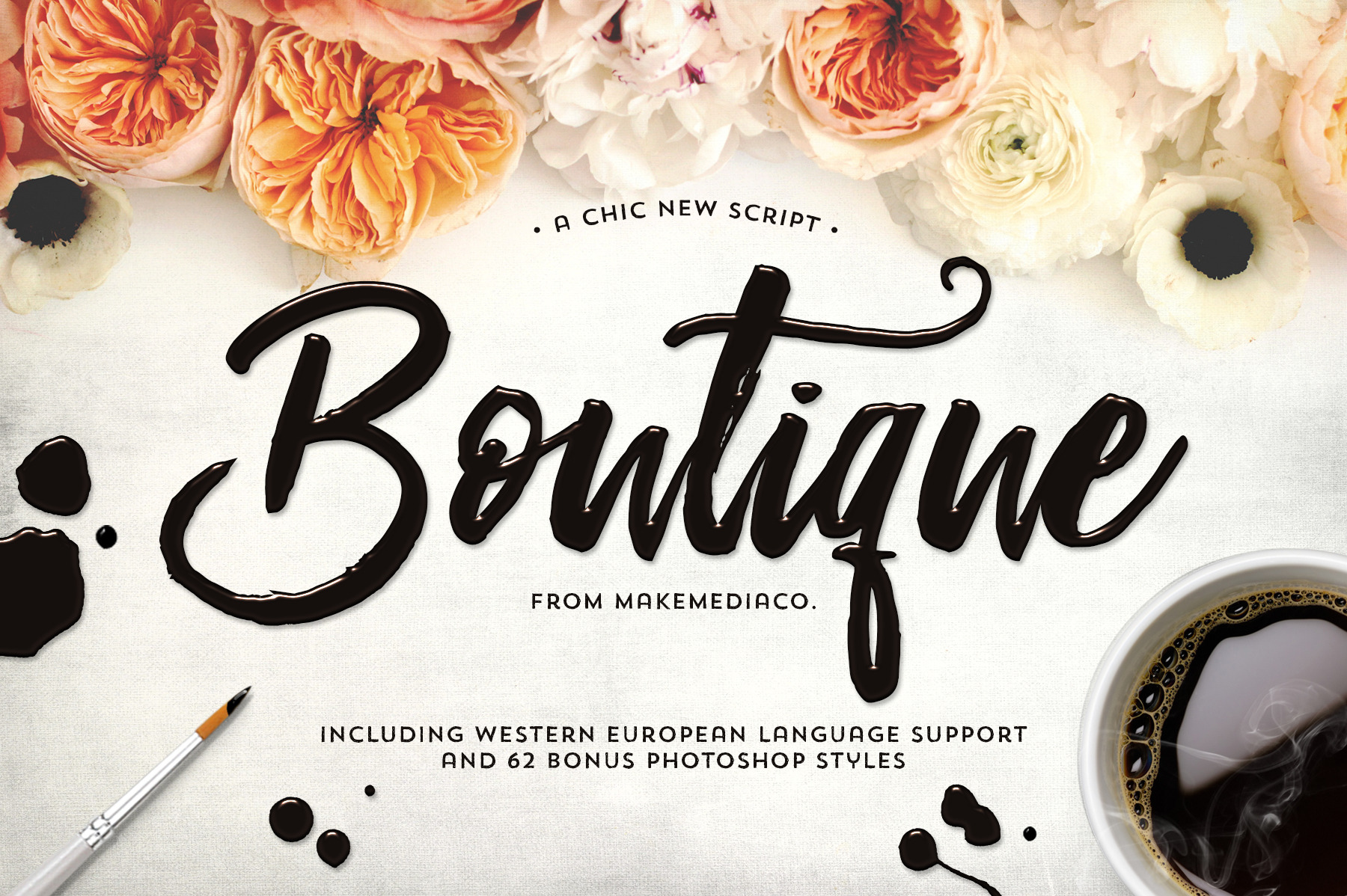 Boutique Script + PSD Styles, a Script Font by Callie Rian & Co.