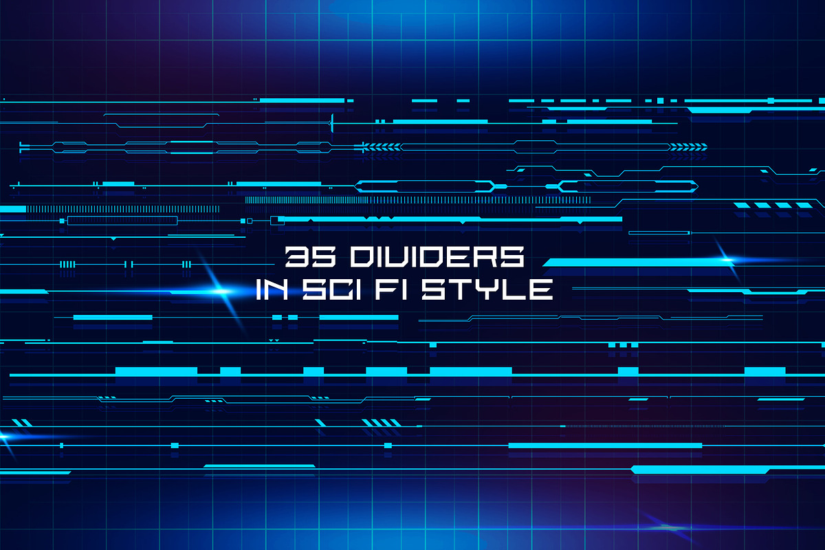 Sci Fi Dividers Set, an Illustration by Olga Ryzychenko