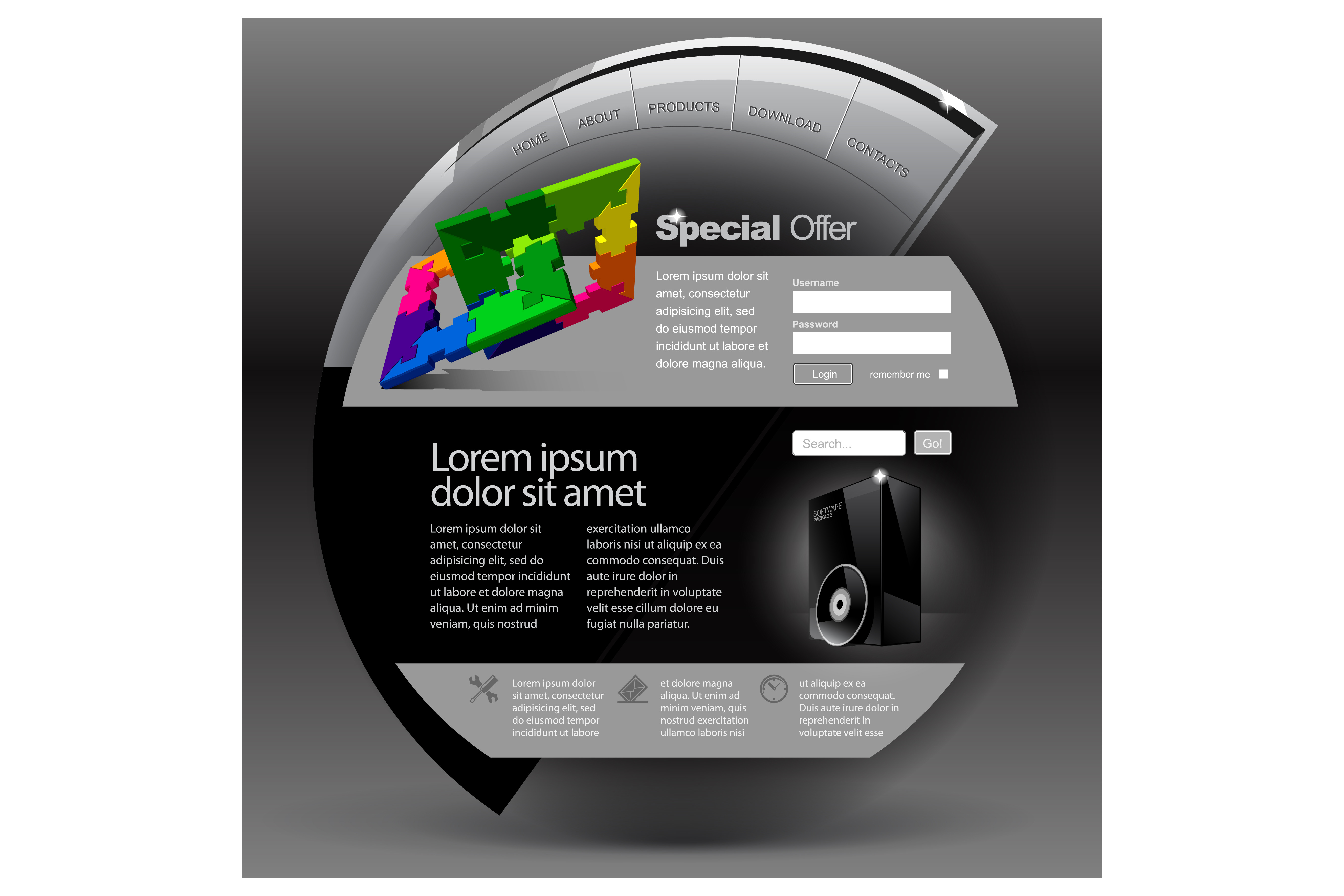 Gray Website Template, a Templates & Theme by Sunny