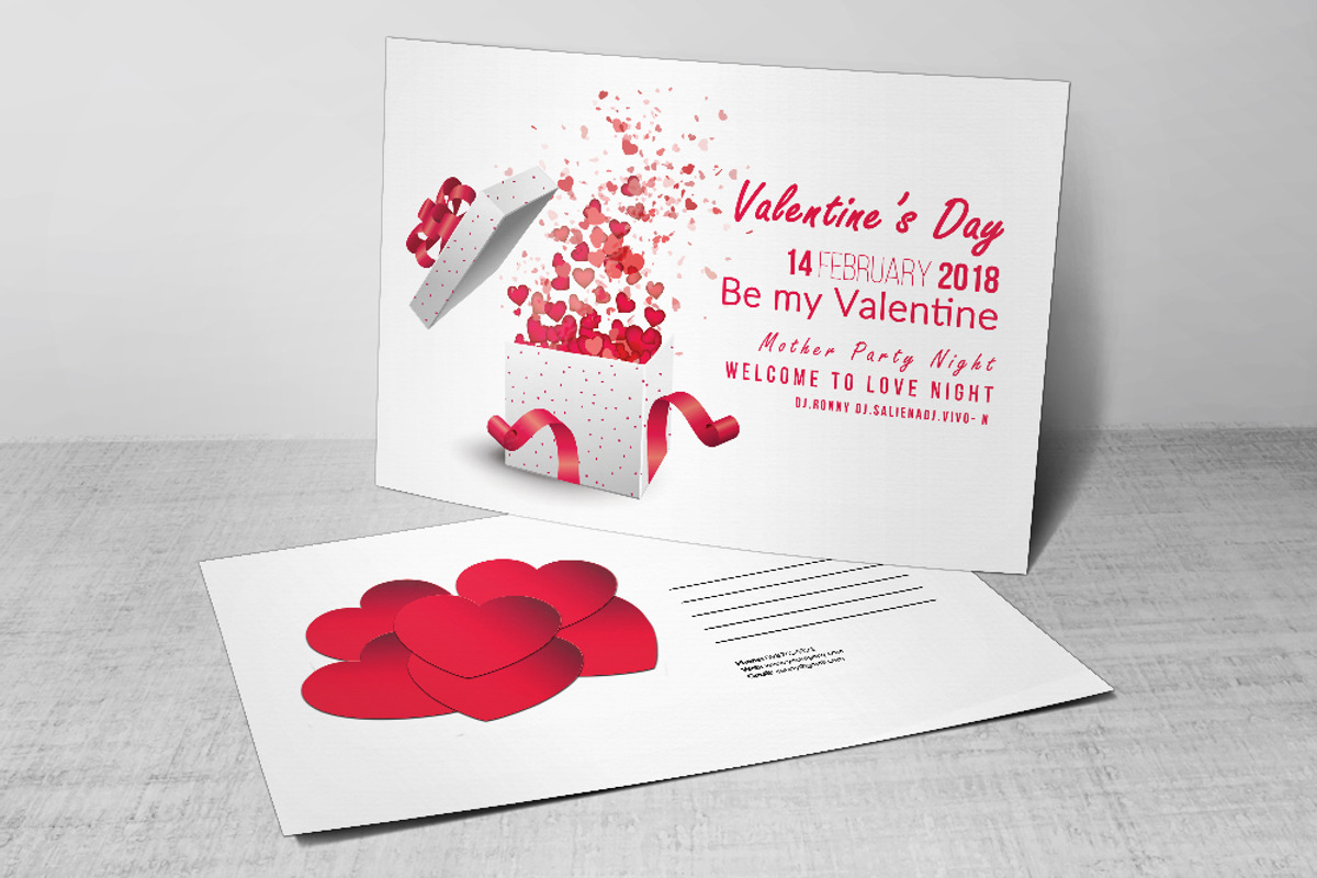 10 Valentines Day Postcard Bundle, a Card Template by Psd Templates