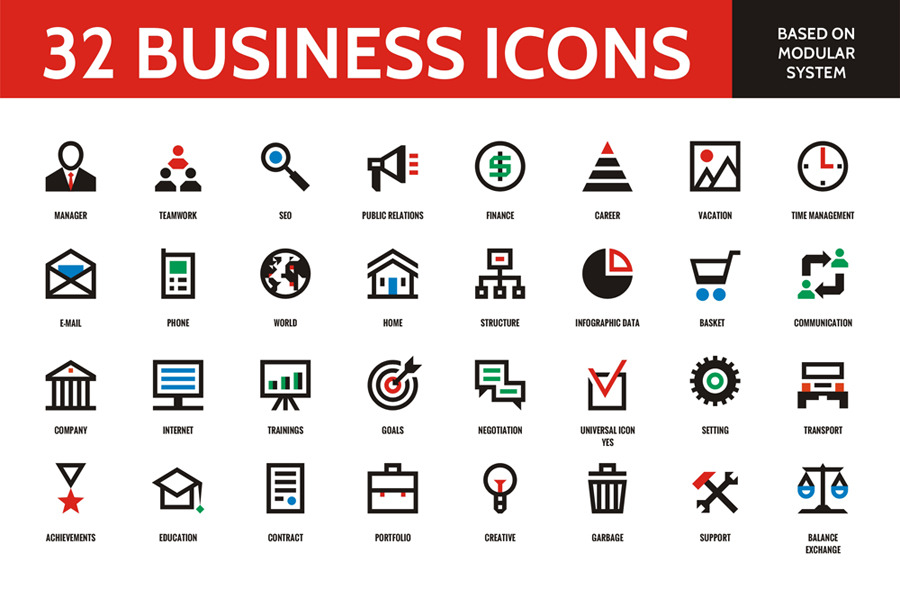 Business Icons - Vector Set, an Outline Icon by serkorkin