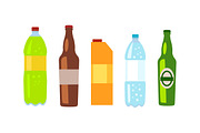 Set of Drinks in Bottles, an Object Graphic by robuart