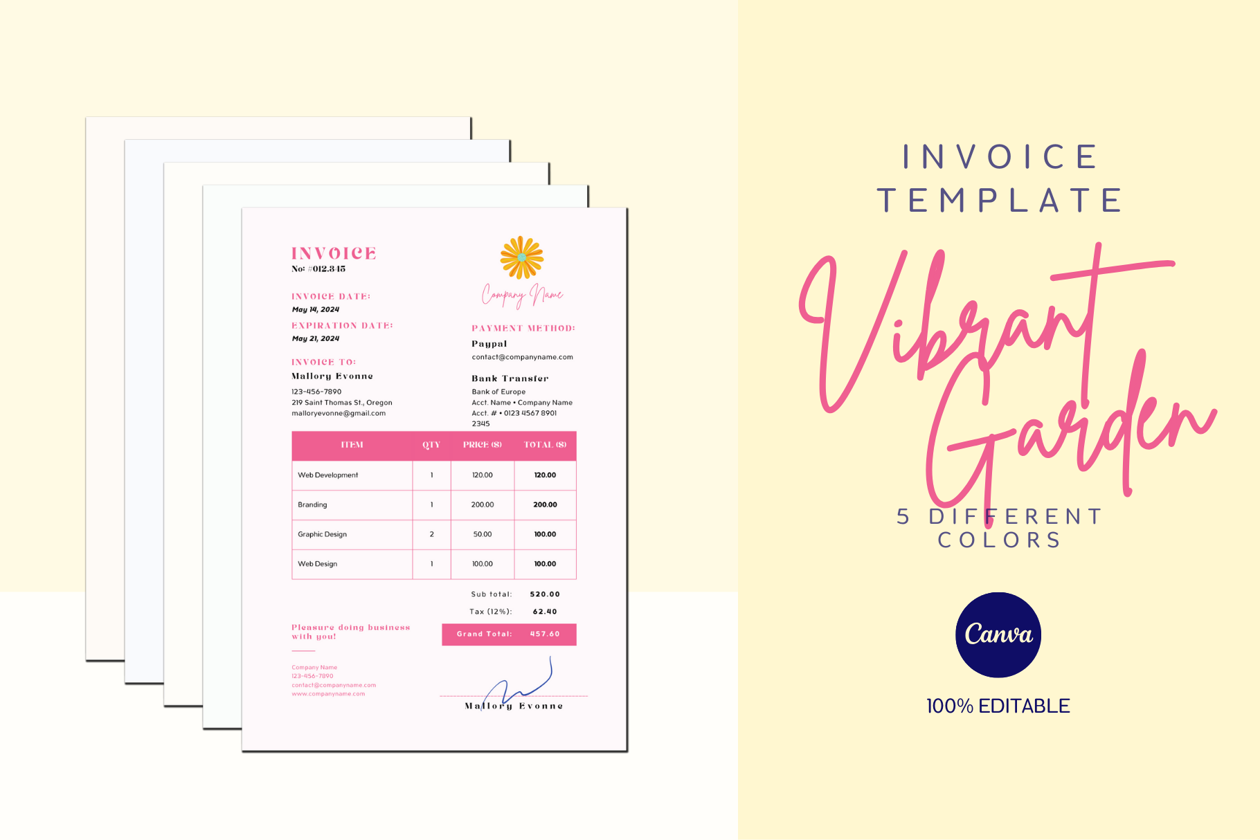 INVOICE CANVA TEMPLATE