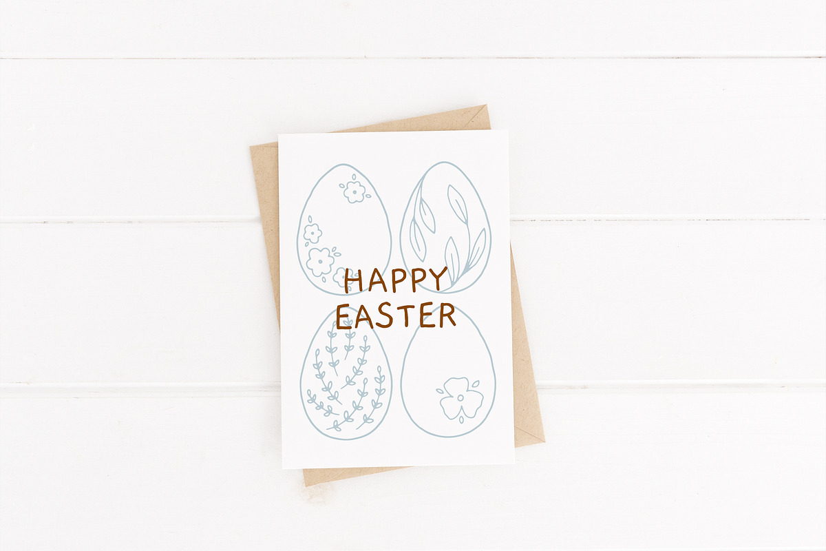 Happy Easter - Line Art Spring Set, a Pattern Graphic by simpleblues ...