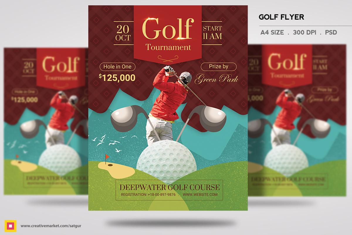Golf Flyer Template, a Flyer Template by Satgur Graphic Design