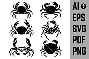 Set of the crabs. Label or emblems | Icons ~ Creative Market