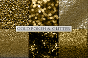 Gold Bokeh and Glitter Backgrounds, a Texture Graphic by Paper Element