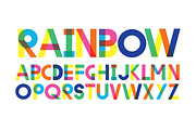 rainbow typography design vector, an Illustration by lyeyee