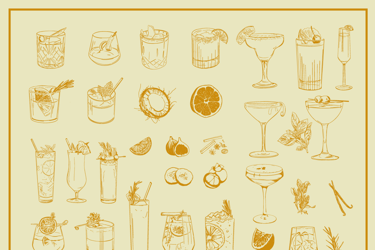 Vector Cocktail Illustrations, a Food Illustration by Instinct Design Co | Creative Market