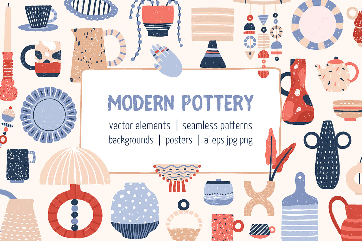 Modern pottery bundle, a Decorative Illustration by Good Studio