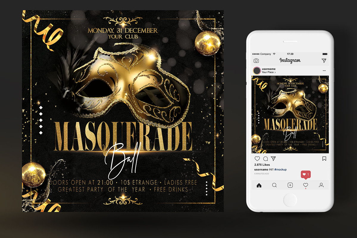 Masquerade, a Flyer Template by Artolus
