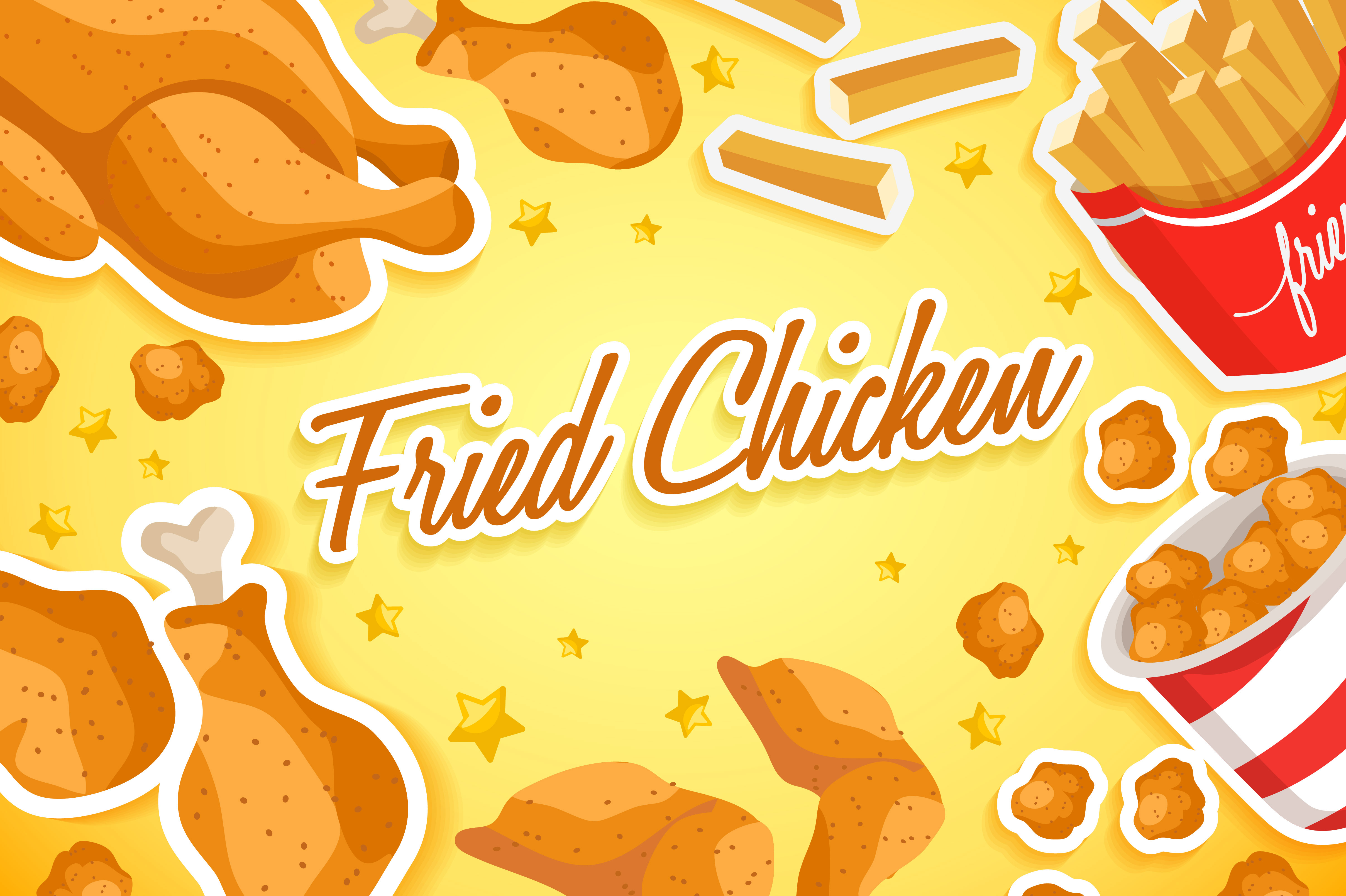 Set of Fried Chicken, an Object Graphic by Daraon | Creative Market