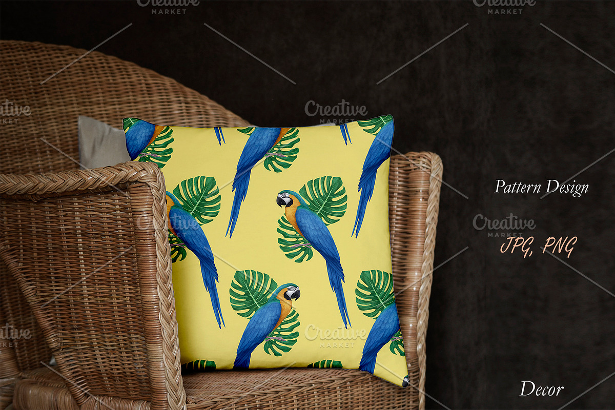 Parrot // Pattern Design, a Pattern Graphic by Victoria_Novak ...