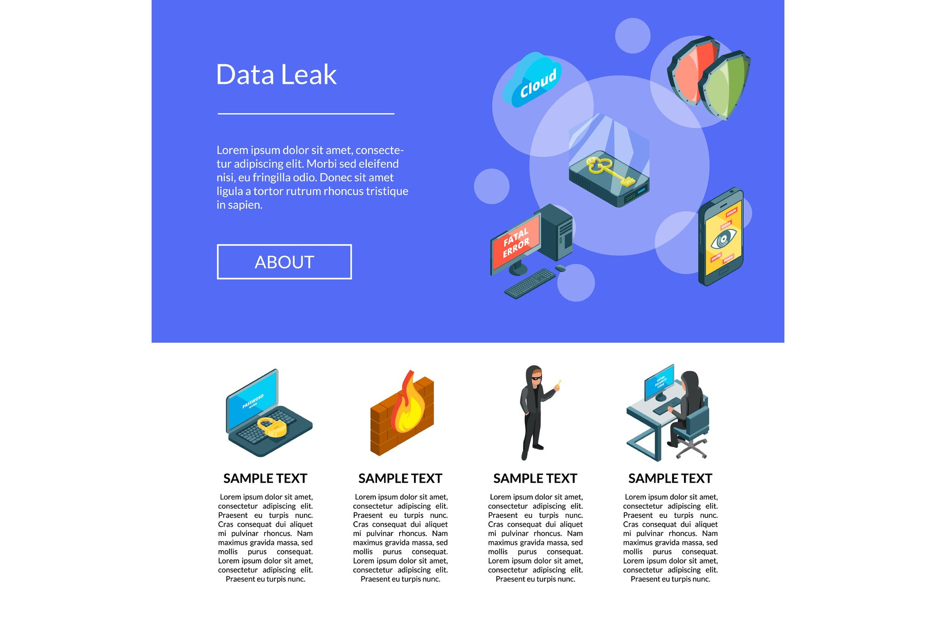 Vector isometric data and computer | Graphics ~ Creative Market