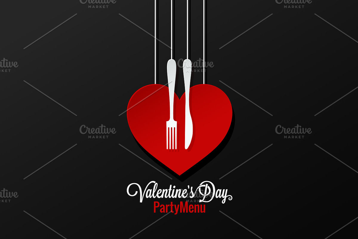 Valentines Day Menu Background., a Food Illustration by PushLogo ...
