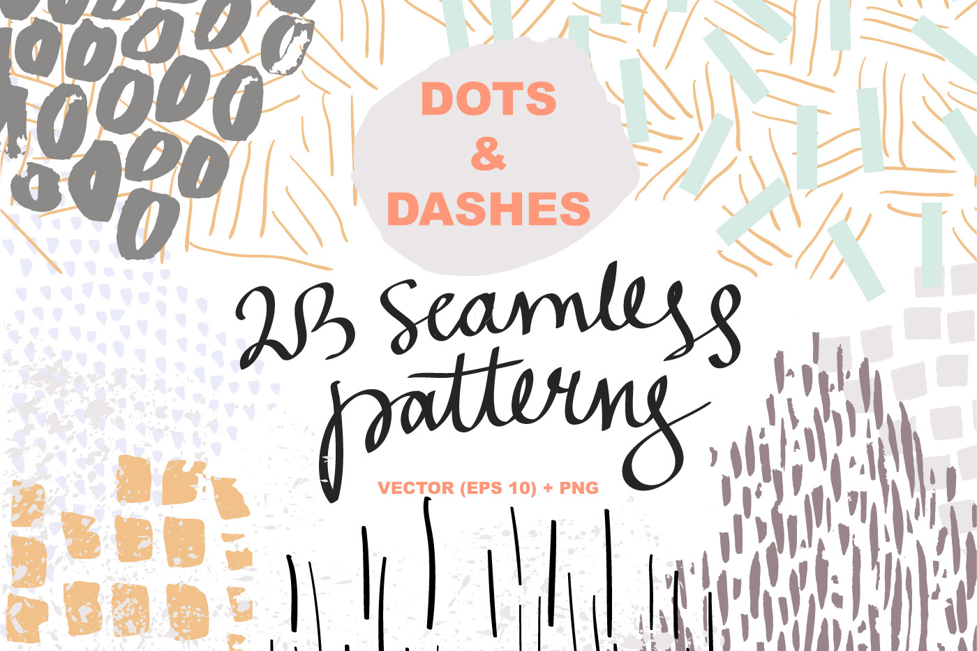 Dots & dashes. 23 seamless patterns, a Pattern Graphic by olly87