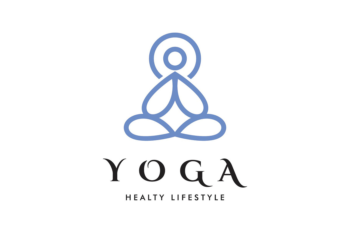 line art yoga logo, a Branding & Logo Template by ZHR Creative