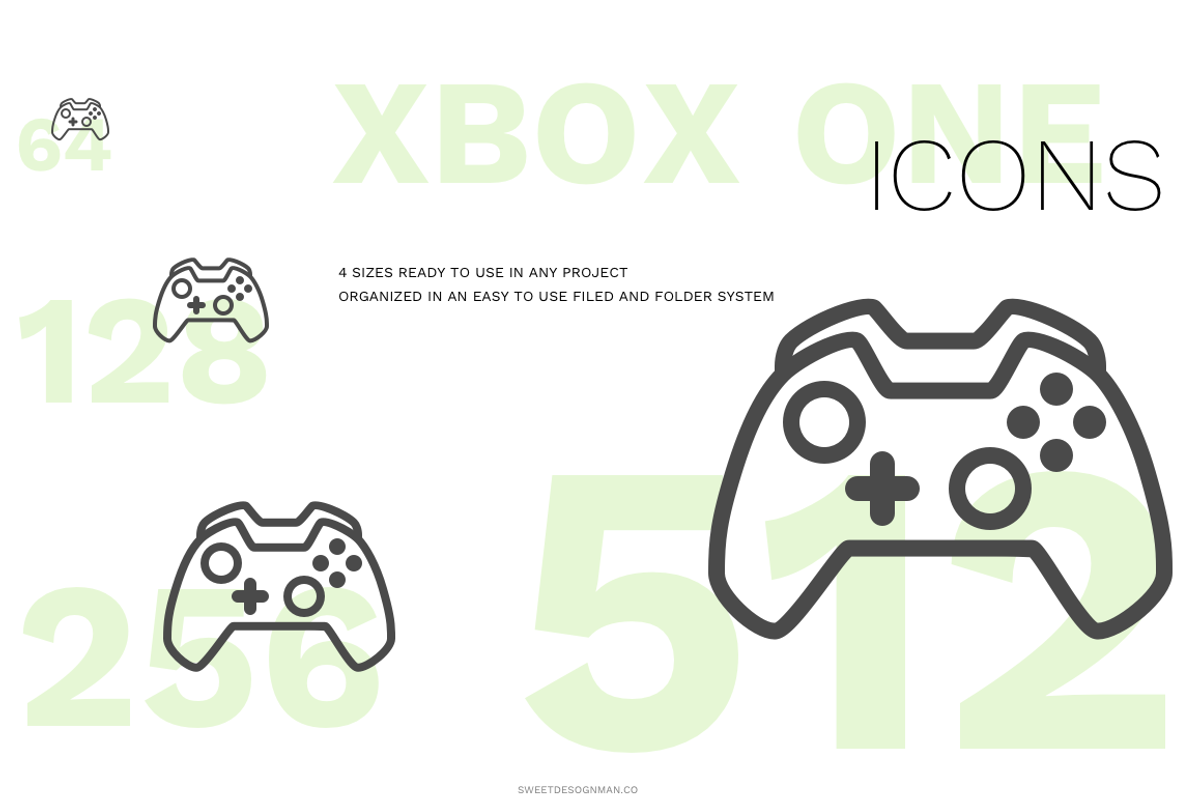 Xbox Icon Set, an Outline Icon by Sweet Design, Man!
