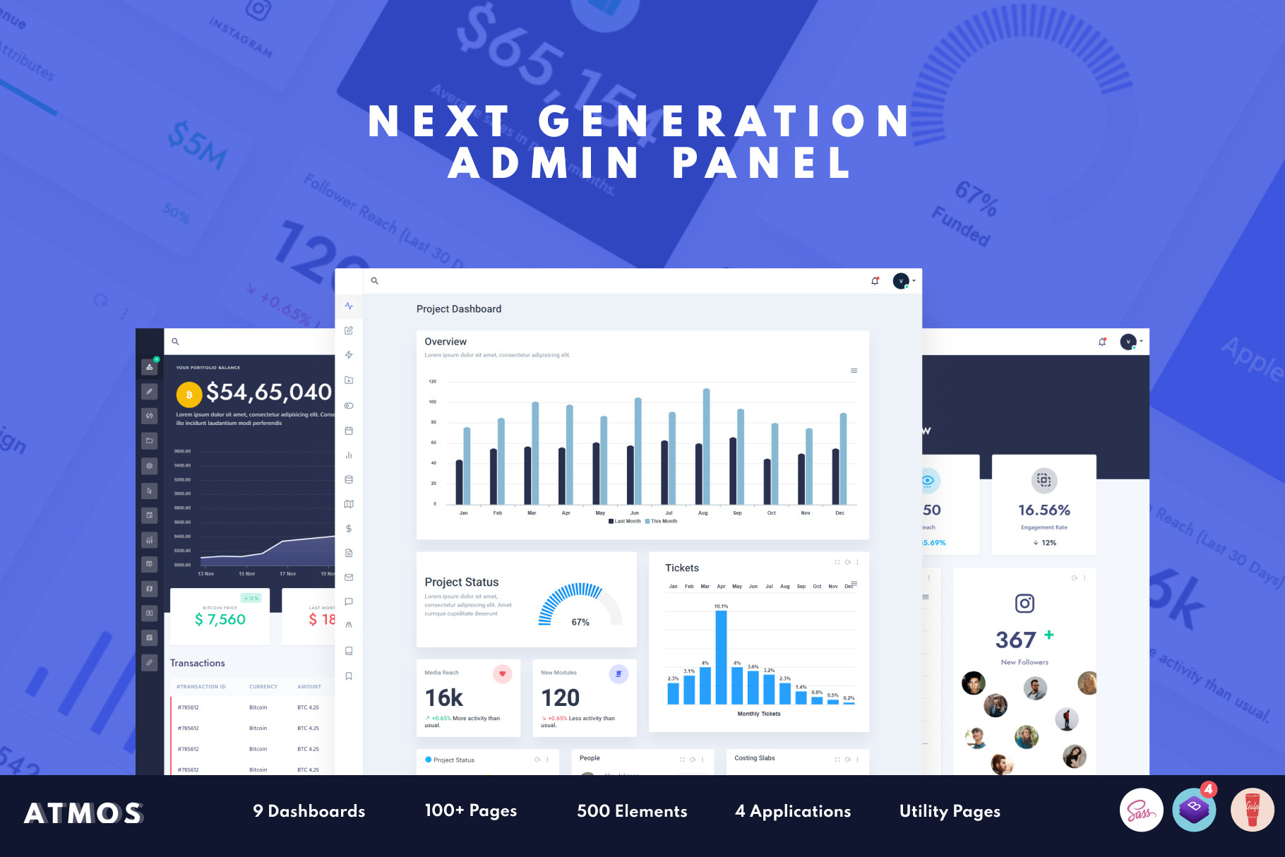 Atmos- Next Generation Admin Panel, a Bootstrap Template by fabtheme ...