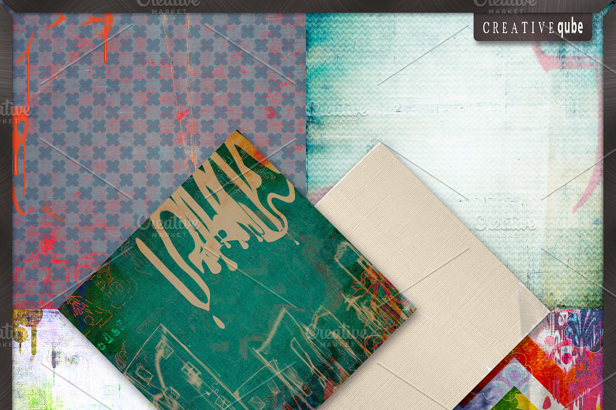 Digital Papers - Graffiti, a Pattern Graphic by Creativeqube Design