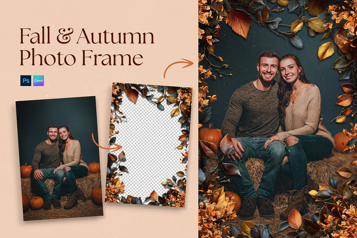 Autumn Fall Leaves Photo Frame, a Layer Style Add-On by DesignerCandies