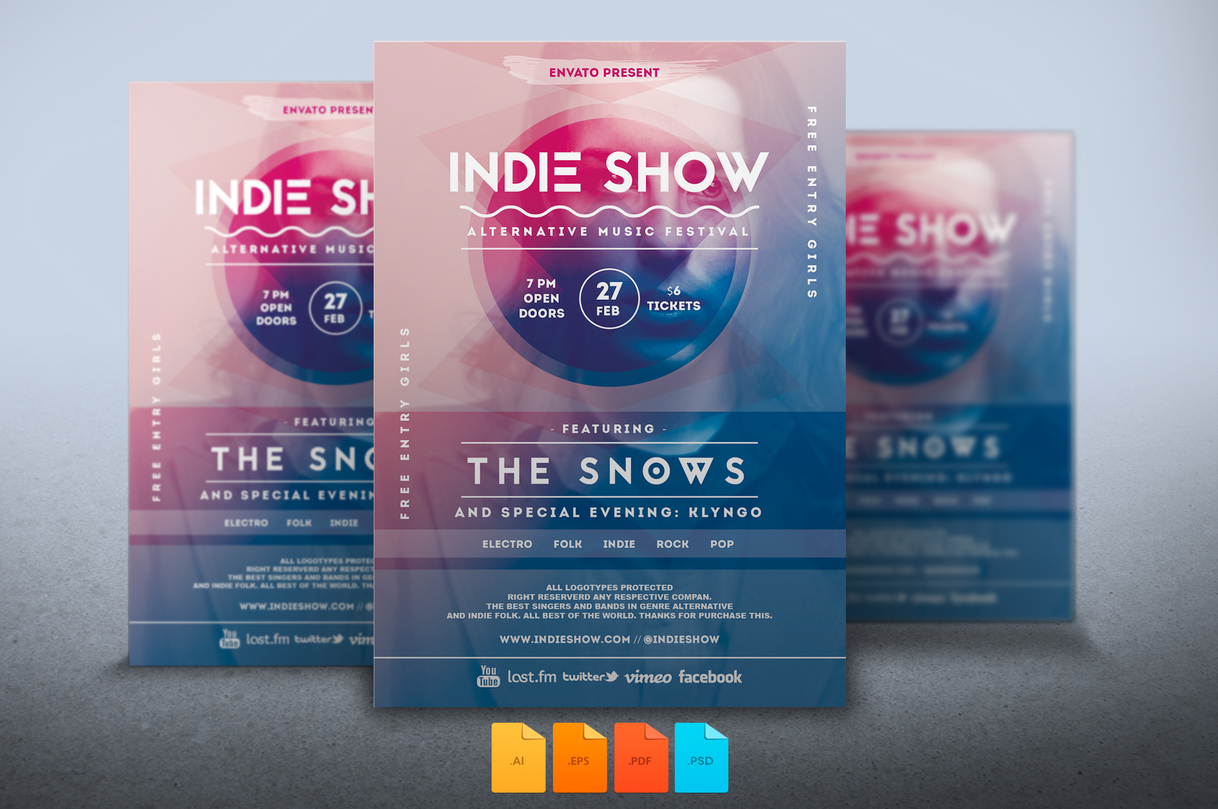 Flyer Indie Show, a Flyer Template by DesignsStore | Creative Market