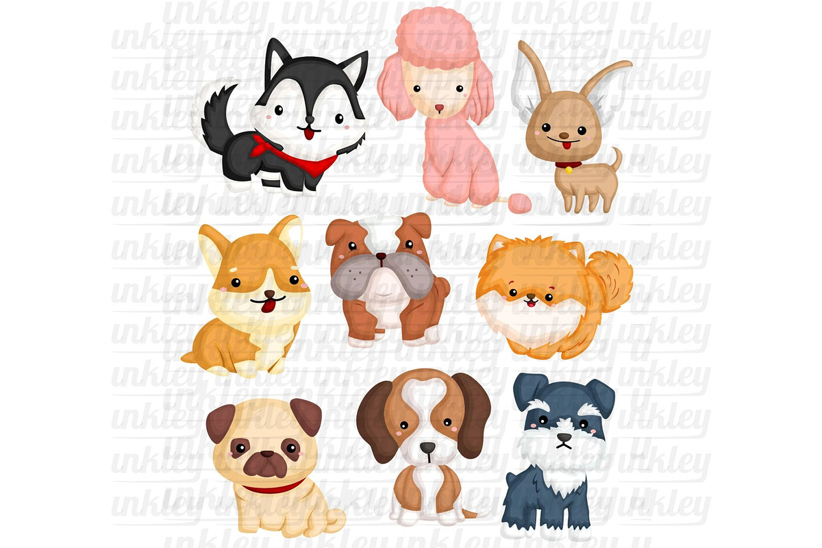Dog Breeds Clipart - Cute Dogs