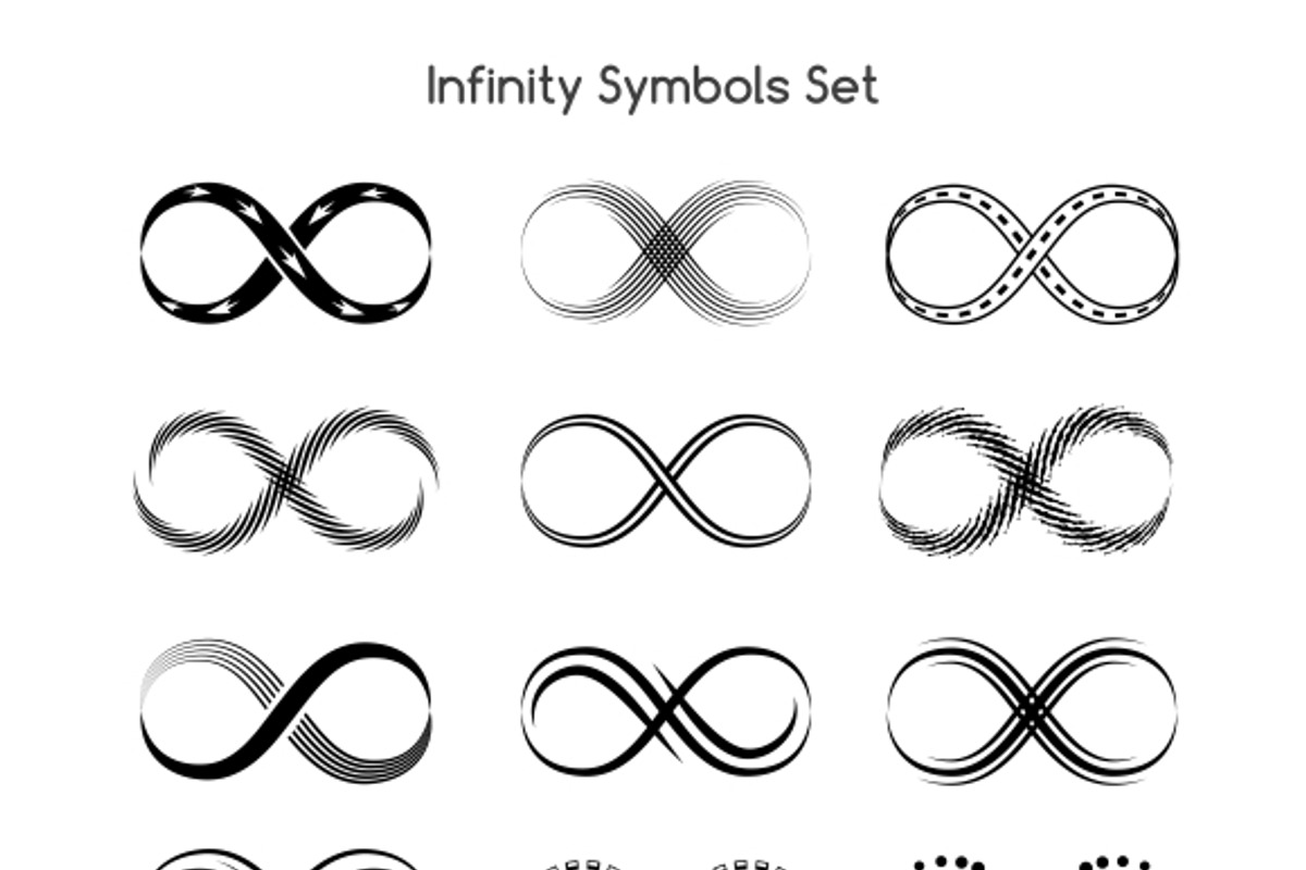Set of infinity symbols, a Graphic by Microvector
