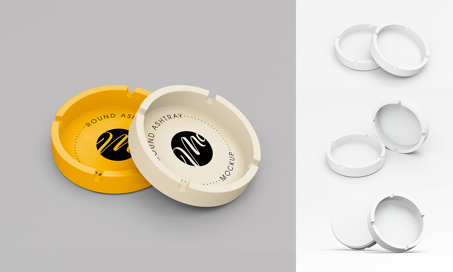 Set Couple of Ashtray Mockup