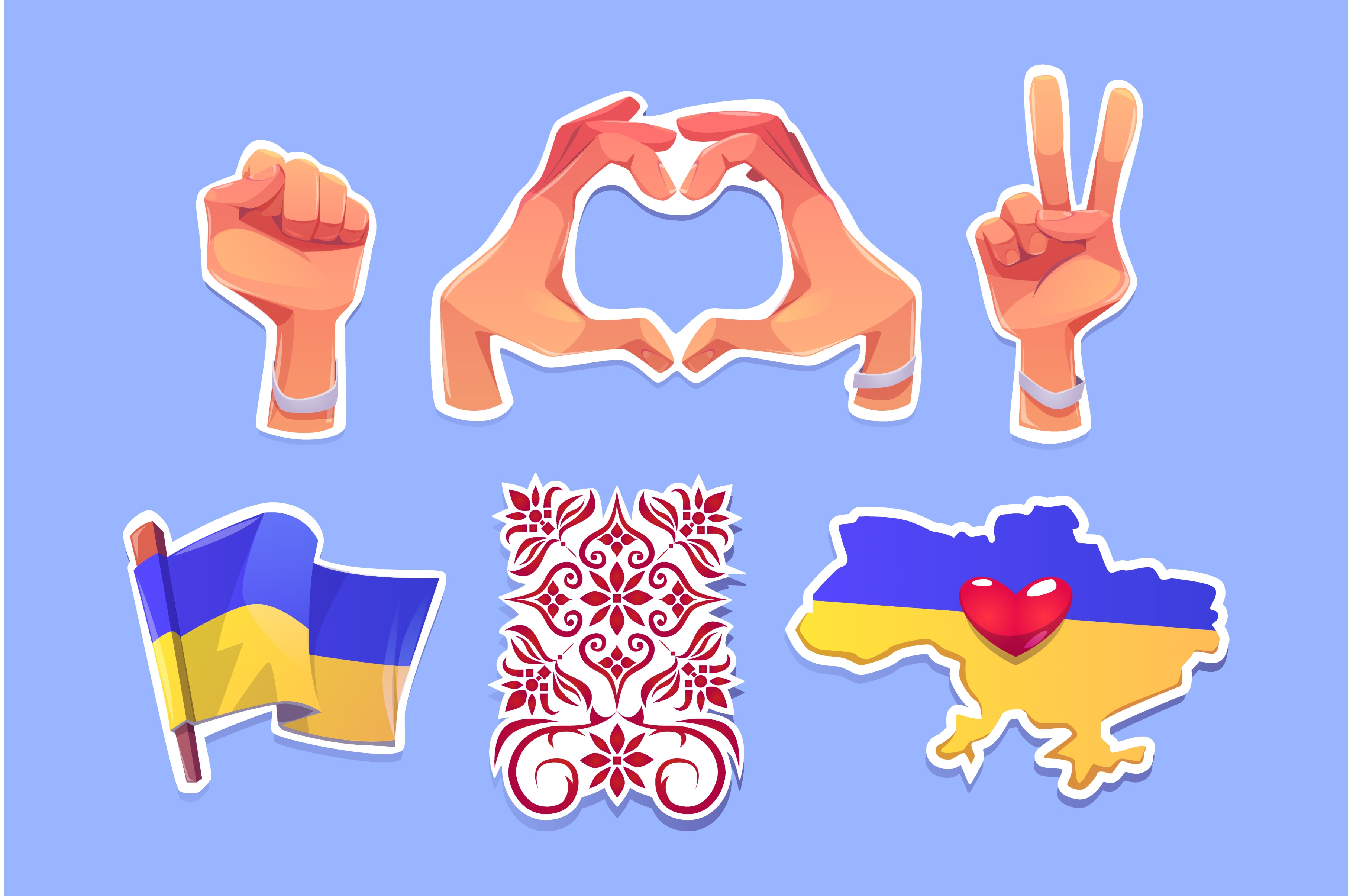Freedom for Ukraine stickers, stop, an Illustration by art PVP - market ...