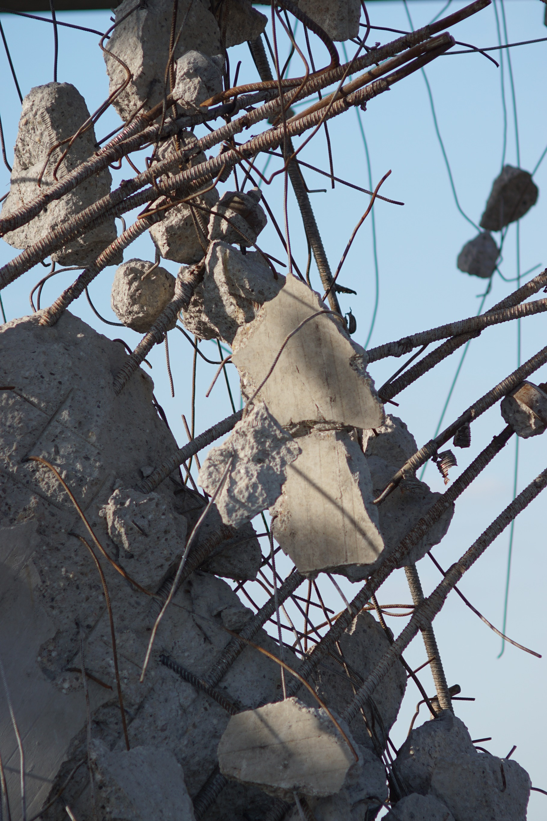 Broken bridge featuring highway, bridge, and construction, an ...