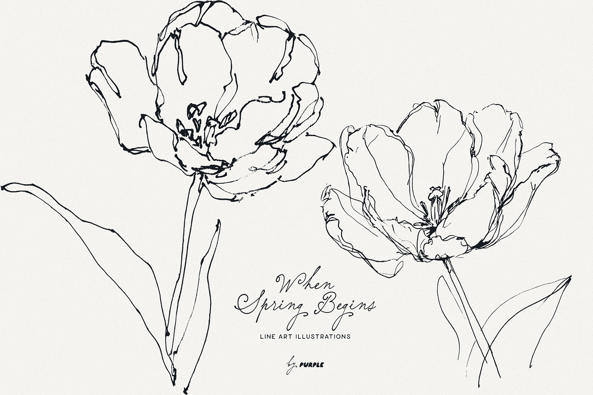 When Spring Begins: Line Art