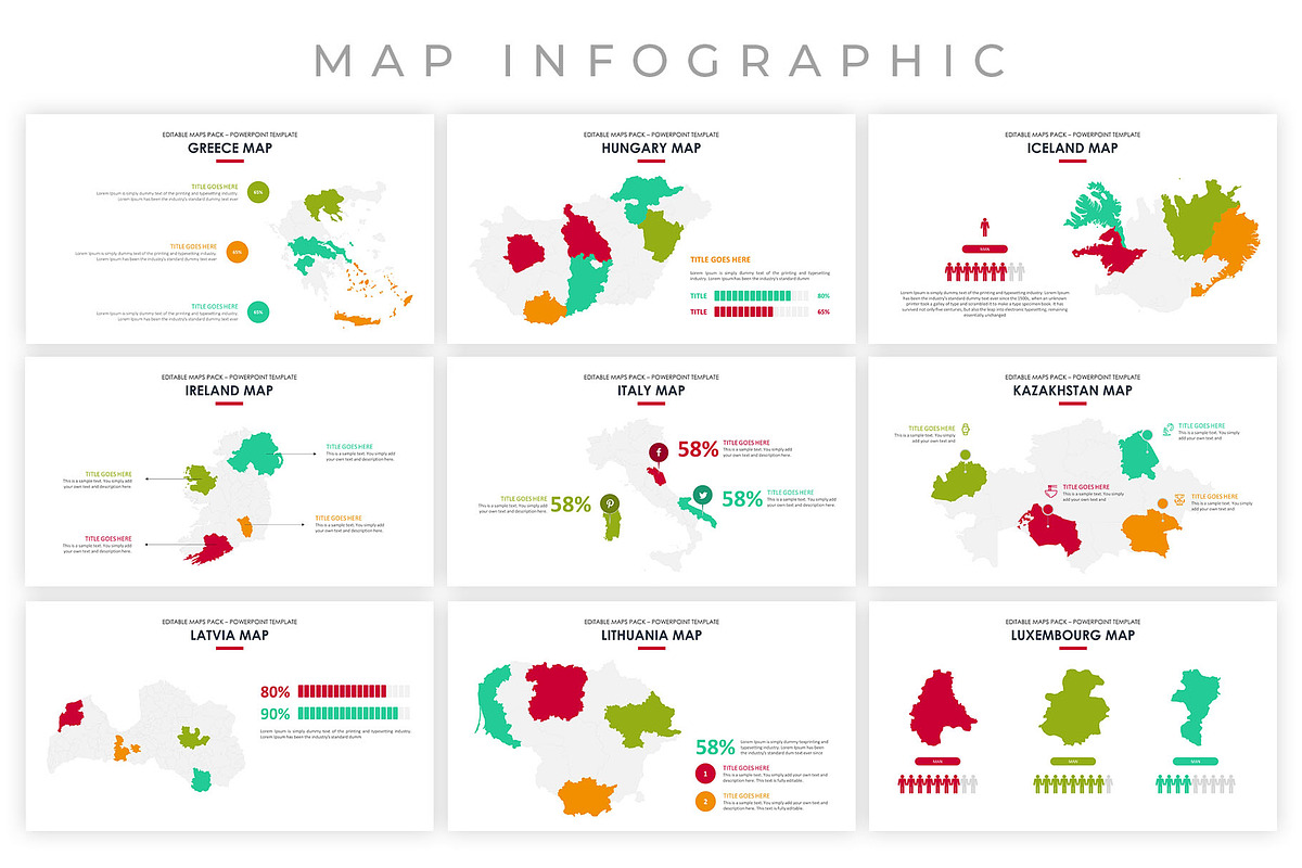 Editable Maps Pack PowerPoint, a Presentation Template by Digitcase x Wealthwells